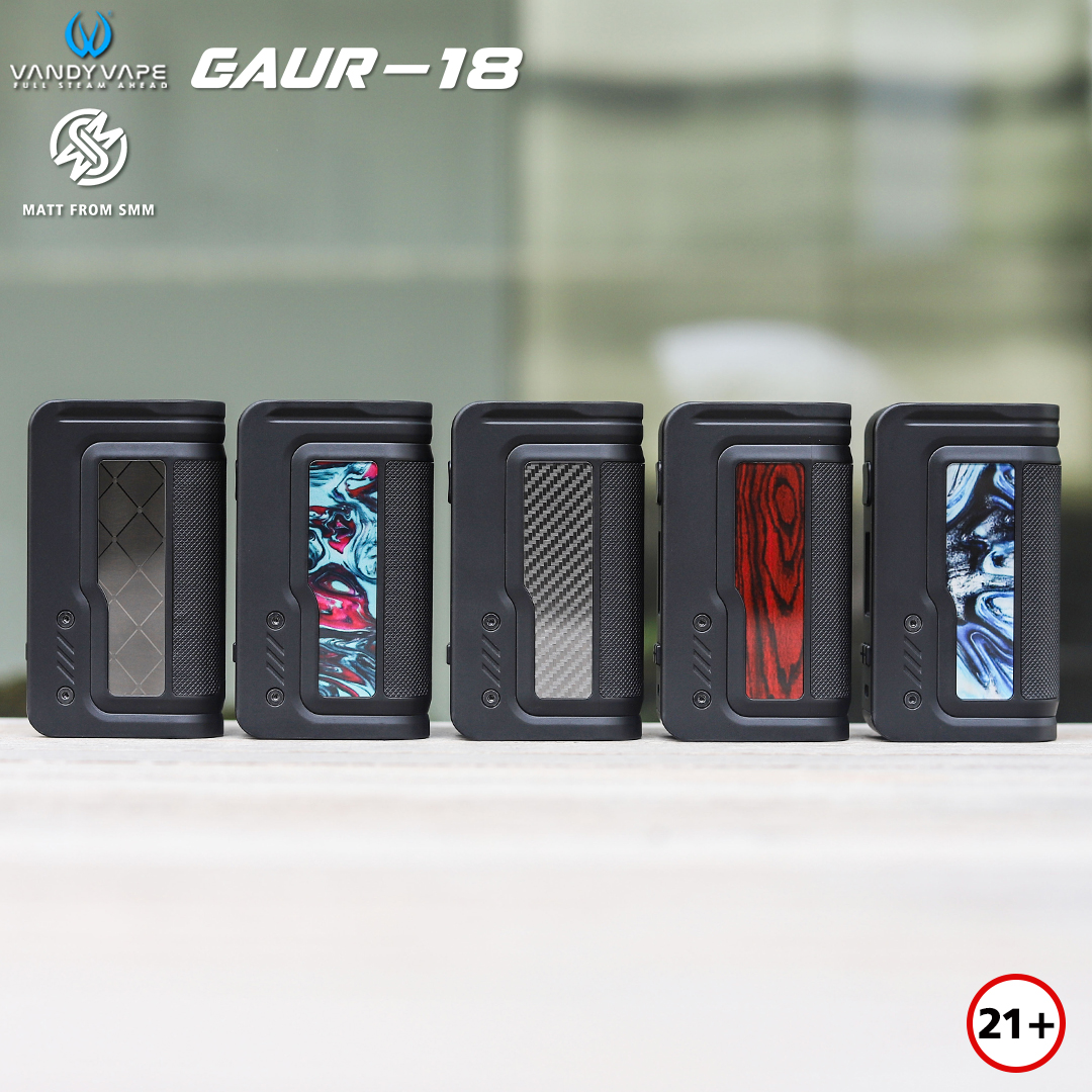 Vandy Vape GAUR-18 Box Mod, dual 18650, dual battery